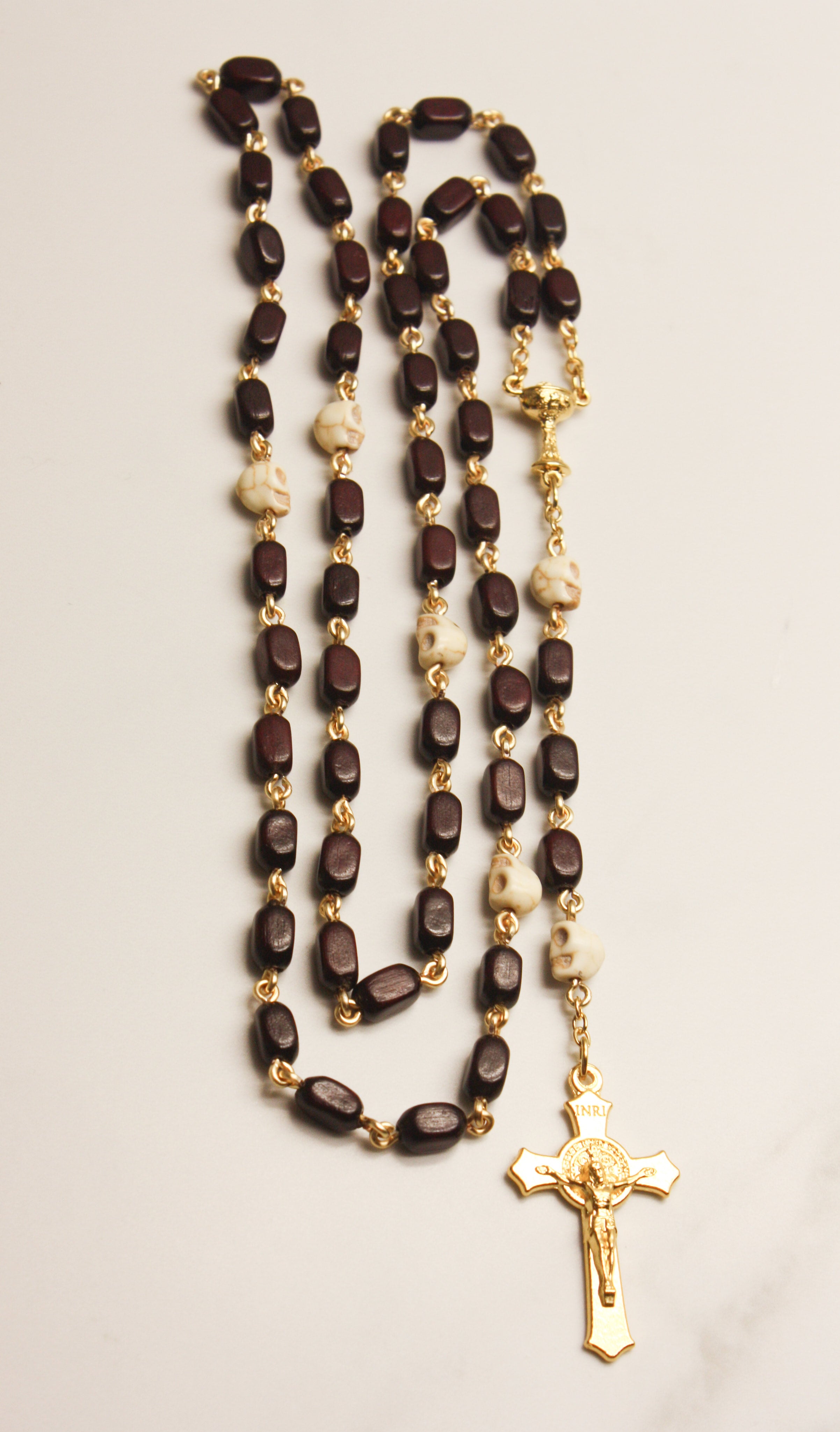 Memento Mori Wood Rosary | Bespoke Catholic